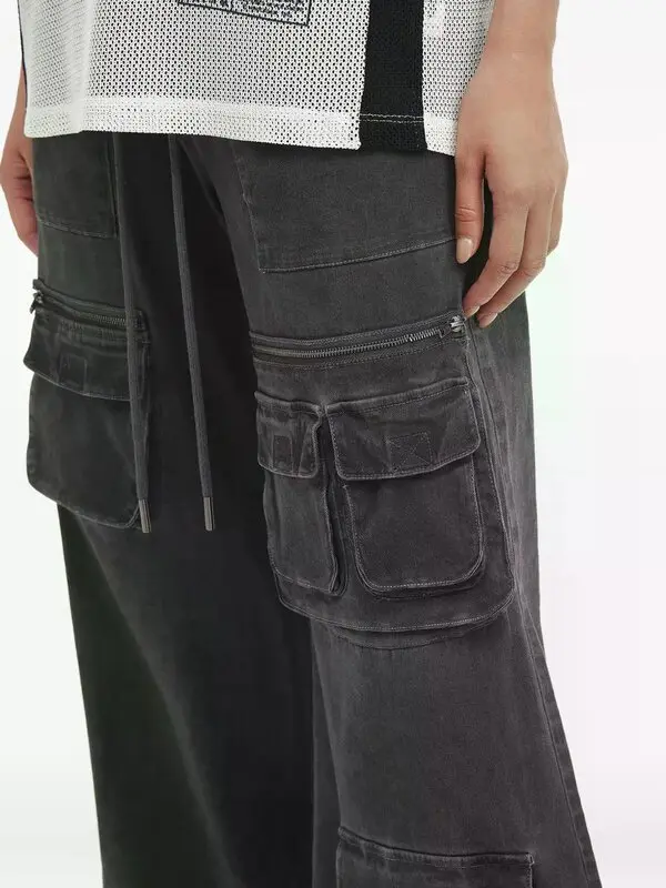 MINI CREAM Multiple-pocket Wide-leg Trousers