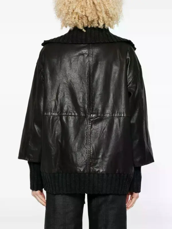 THE JACKIE LEATHERS Fenice Knitted-cuff Leather Jacket