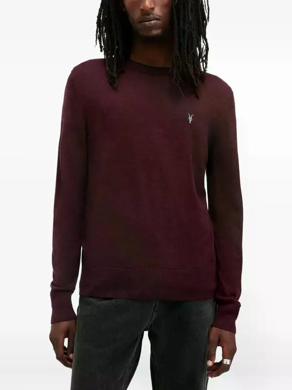 ALLSAINTS Logo-embroidered Crew-neck Sweater - Red