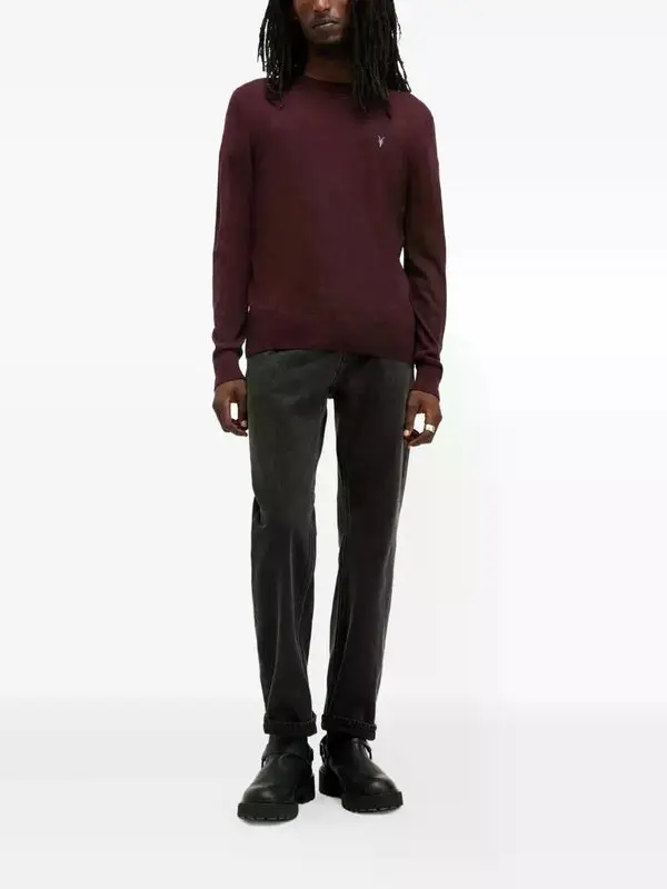 ALLSAINTS Logo-embroidered Crew-neck Sweater - Red