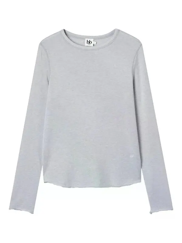 B+AB Raw-edge Long-sleeved T-shirt - Grey