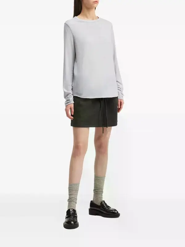 B+AB Raw-edge Long-sleeved T-shirt - Grey