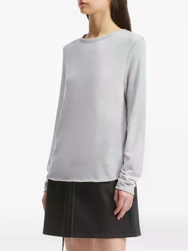 B+AB Raw-edge Long-sleeved T-shirt - Grey