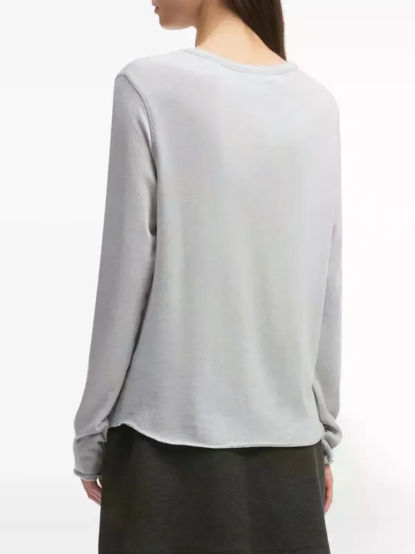 B+AB Raw-edge Long-sleeved T-shirt - Grey