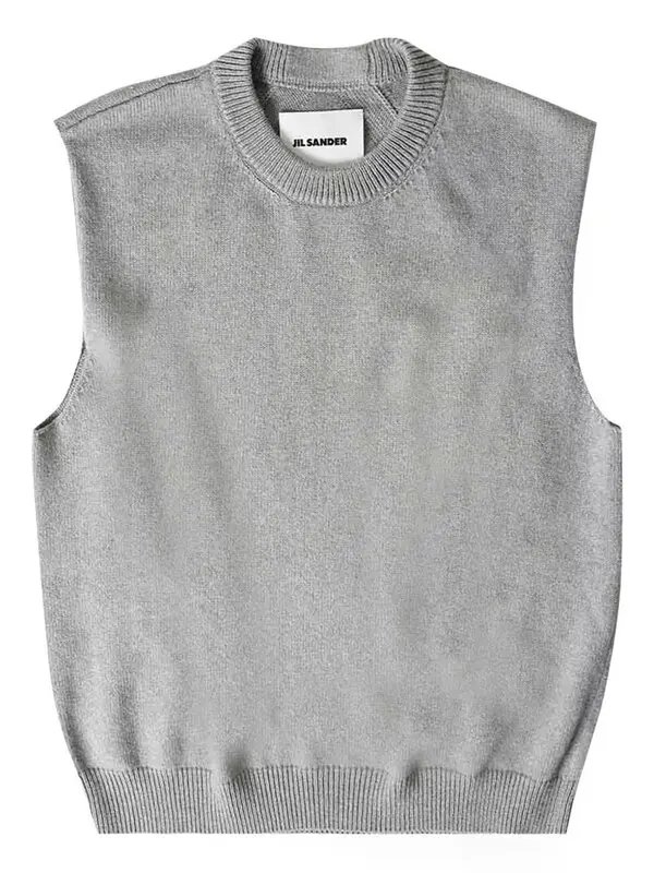 JIL SANDER Round-neck Sleeveless Sweater - Grey