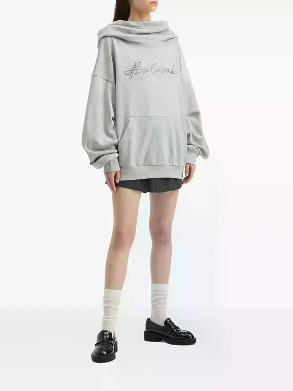 B+AB Embellished Cowl-neck Hoodie - Grey