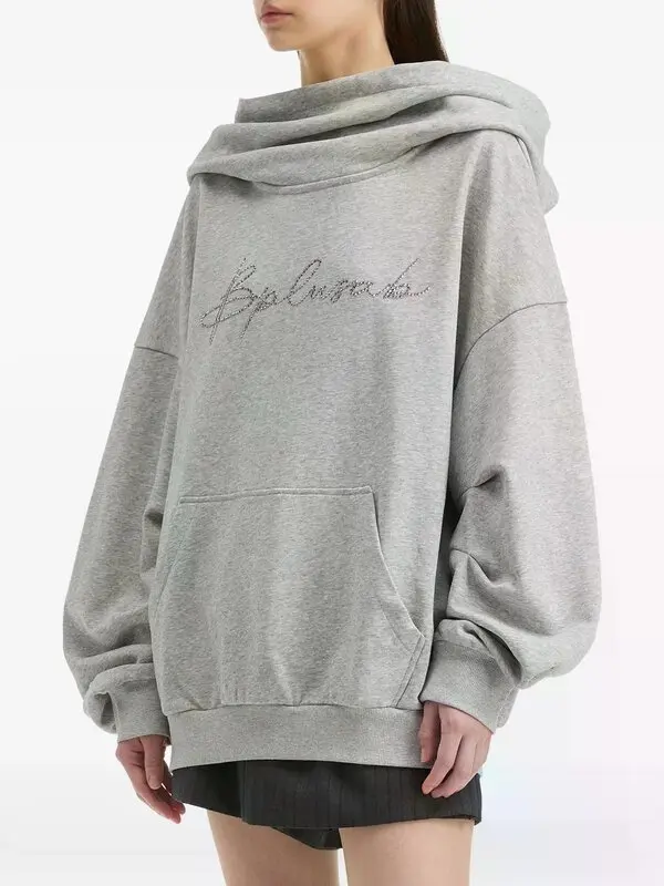 B+AB Embellished Cowl-neck Hoodie - Grey
