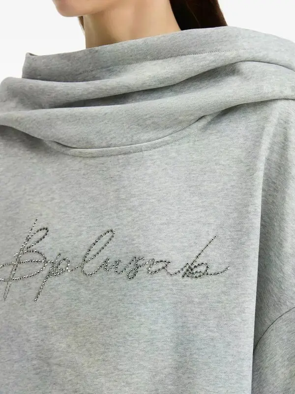 B+AB Embellished Cowl-neck Hoodie - Grey