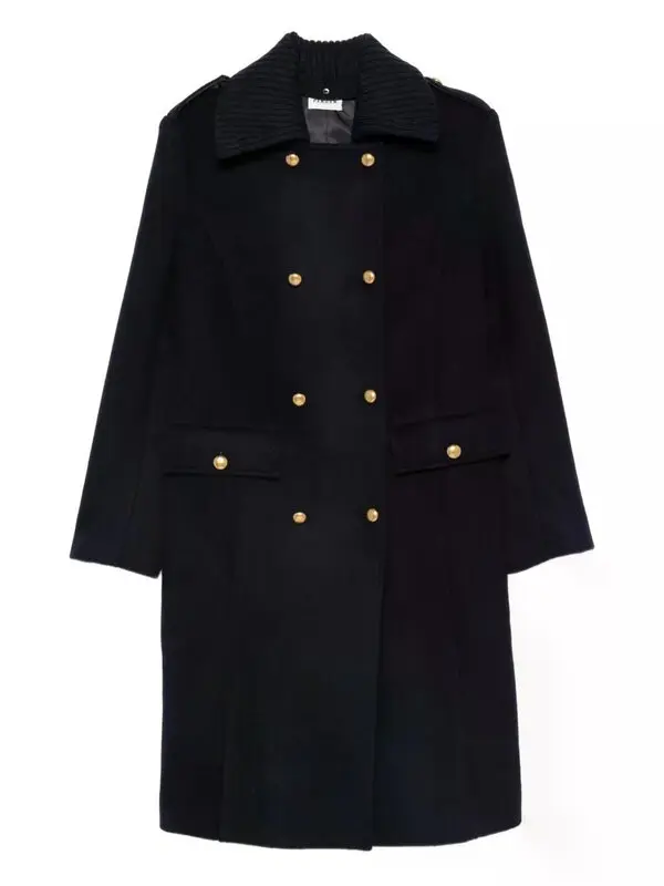 P.a.r.o.s.h Ribbed-collar Double-breasted Coat