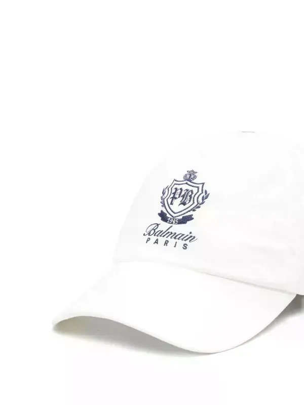 Balmain Embroidered Cotton Cap