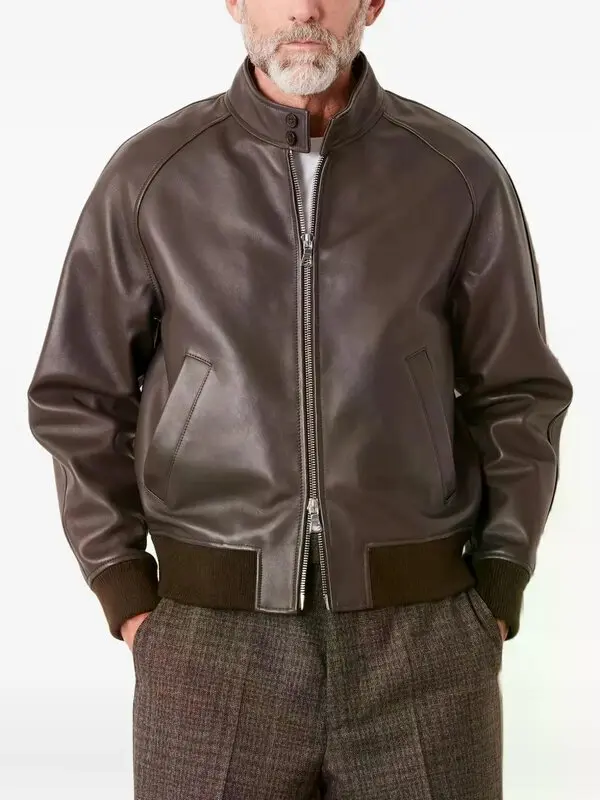 Officine Générale Leather Zip Jacket