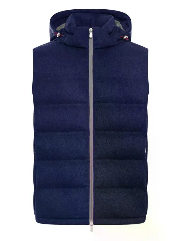 Brunello Cucinelli Wool Zip-up Gilet - Blue