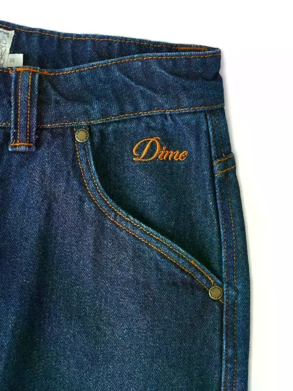 DIME Logo-embroidered Denim Shorts