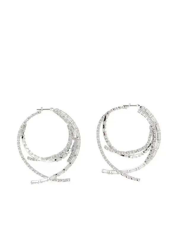SWAROVSKI Matrix Hoop Earrings - Silver