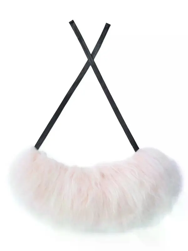 Marni Shearling Self-tie Scarf - Pink