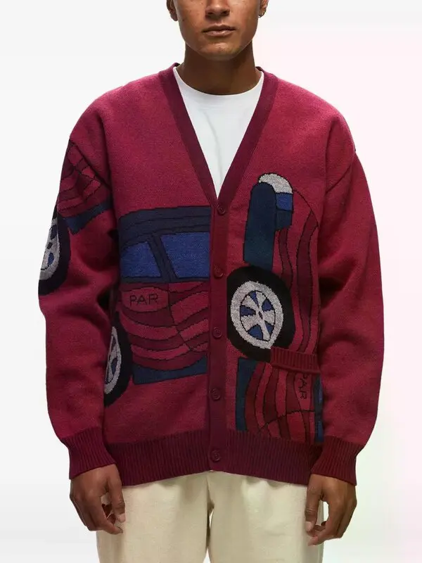 PARRA Car-intarsia Knitted Cardigan