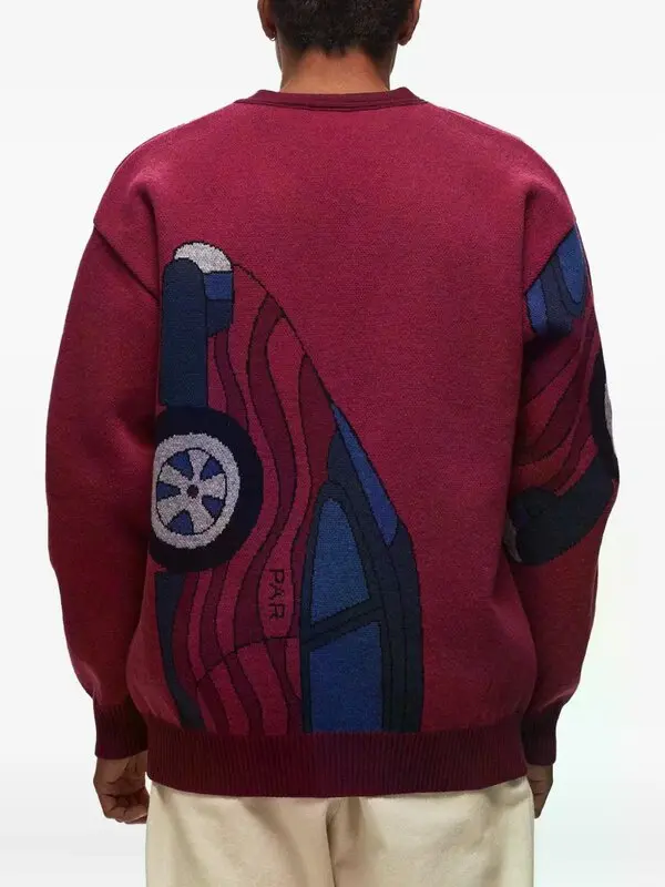 PARRA Car-intarsia Knitted Cardigan