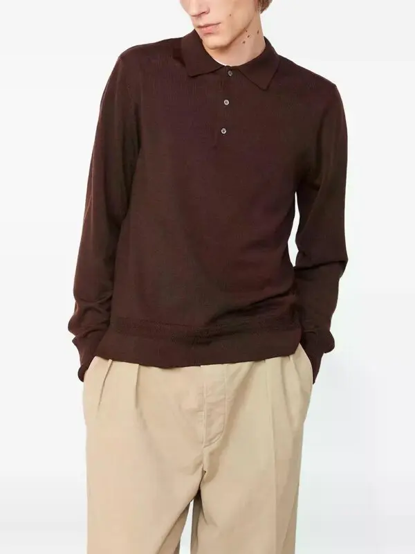 Officine Générale Long-sleeve Ribbed Polo Shirt
