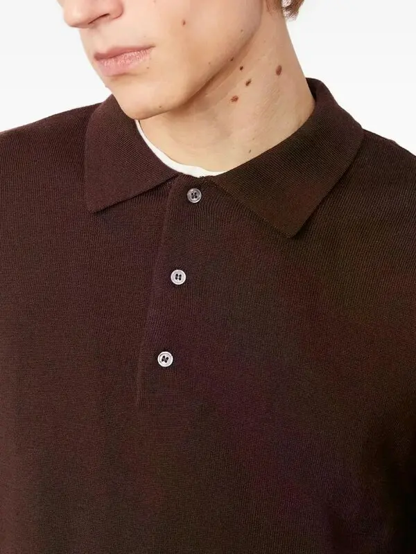 Officine Générale Long-sleeve Ribbed Polo Shirt
