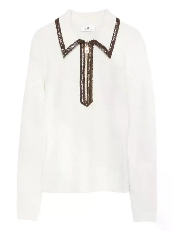Elisabetta Franchi Zip-front Knit Sweater - Neutrals