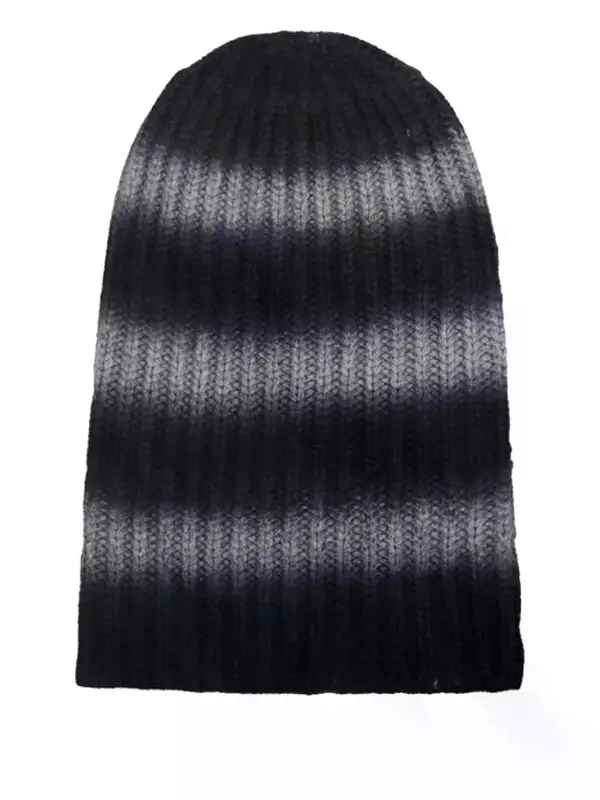 HURRAY Ribbed Stripe Beanie - Black