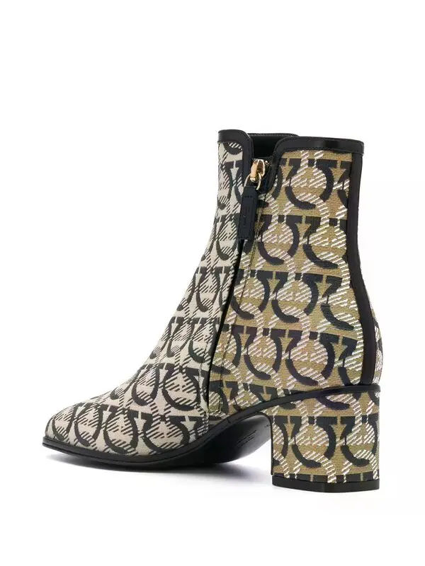 FERRAGAMO Gancini Print Ankle Boots