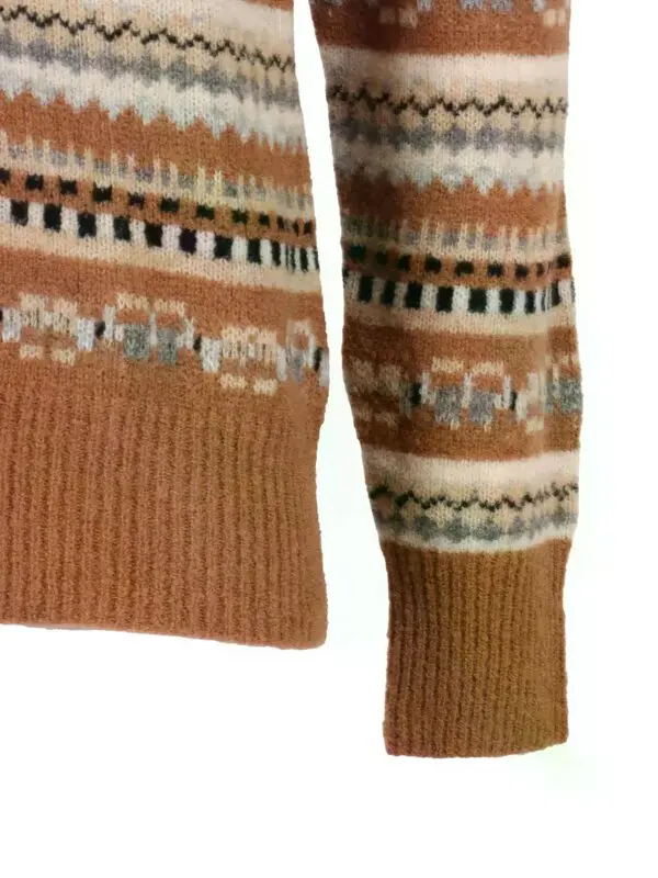 BALLANTYNE Fair Isle Crew-neck Sweater - Brown