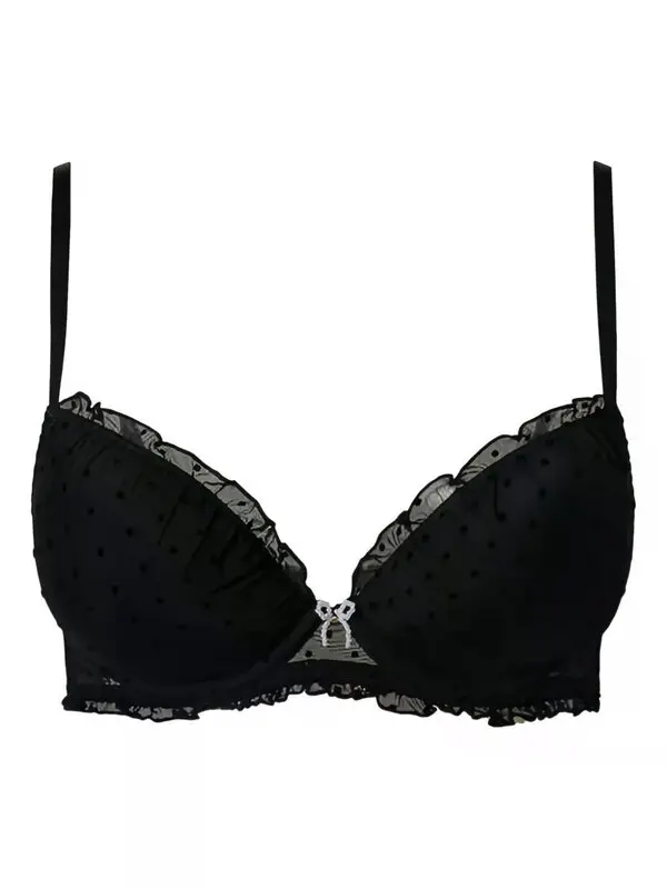 TWINSET Spotted Tulle Push-up Bra - Black