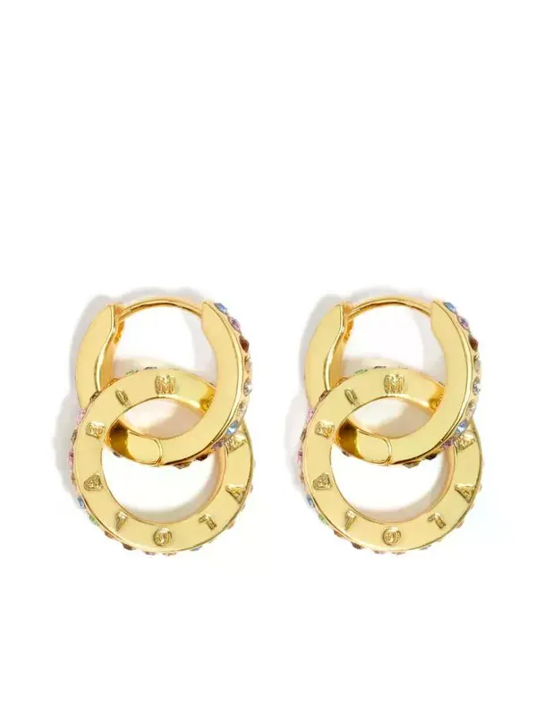Bimba Y Lola Double Logo Hoop Earrings - Gold