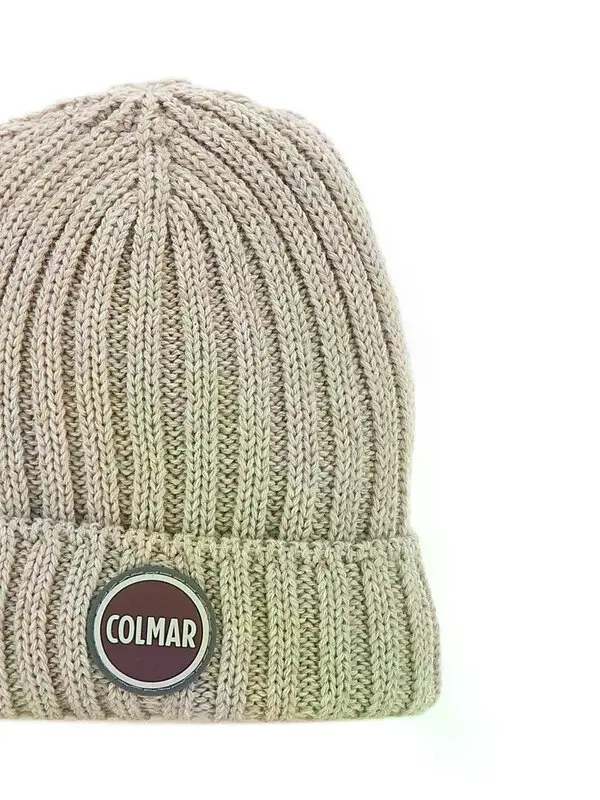 COLMAR Ribbed Logo-patch Beanie Hat - Grey