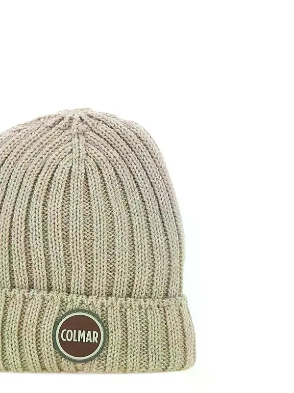 COLMAR Ribbed Logo-patch Beanie Hat - Grey