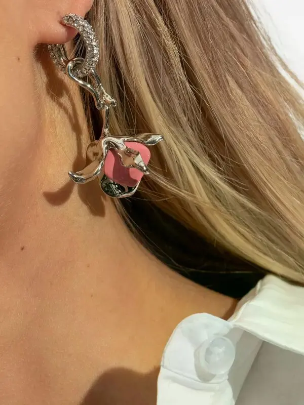 Marni Crystal-embellished Flower Earrings - Silver