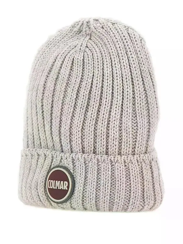 COLMAR Ribbed Logo-patch Beanie Hat - Grey
