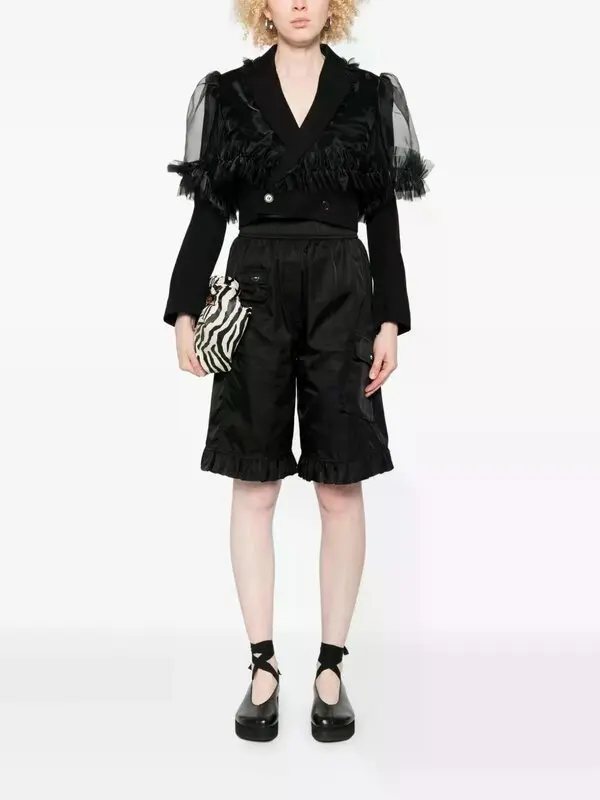 Noir Kei Ninomiya Ruffle-trimmed Double-breasted Jacket