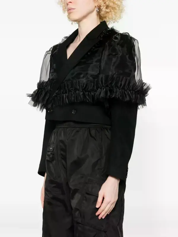 Noir Kei Ninomiya Ruffle-trimmed Double-breasted Jacket