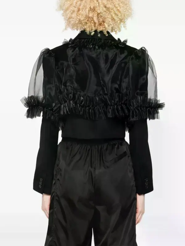 Noir Kei Ninomiya Ruffle-trimmed Double-breasted Jacket
