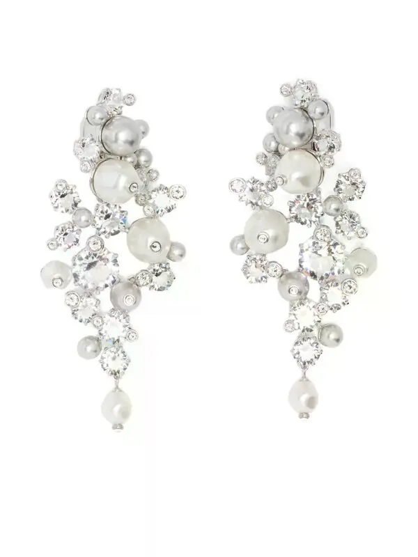 SWAROVSKI Constella Crystal Clip Earrings - White