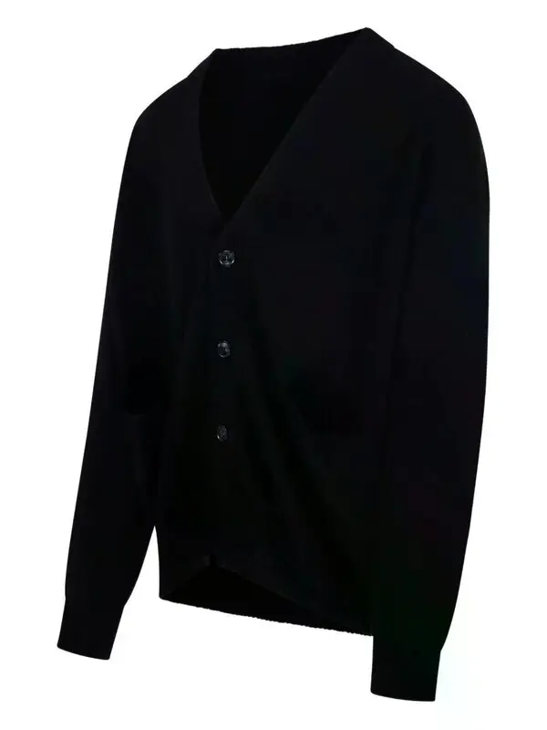 A PAPER KID Buttoned Patch-pocket Cardigan - Black