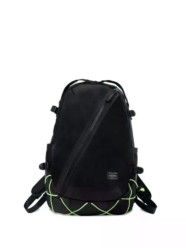 PORTER-YOSHIDA & CO Diagonal-zip Cross-strap Backpack - Black