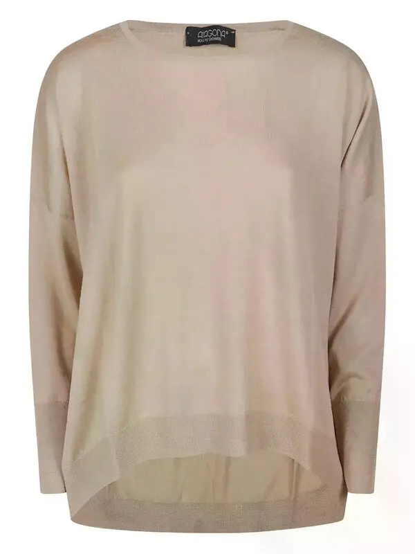ARAGONA Round-neck Wool Sweater - Neutrals
