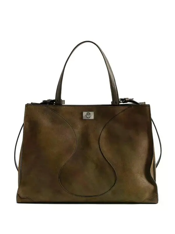 Zadig&Voltaire Suede Leather Bag With Signature Clasp - Brown