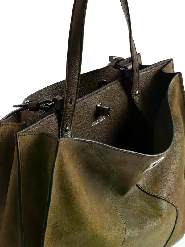 Zadig&Voltaire Suede Leather Bag With Signature Clasp - Brown