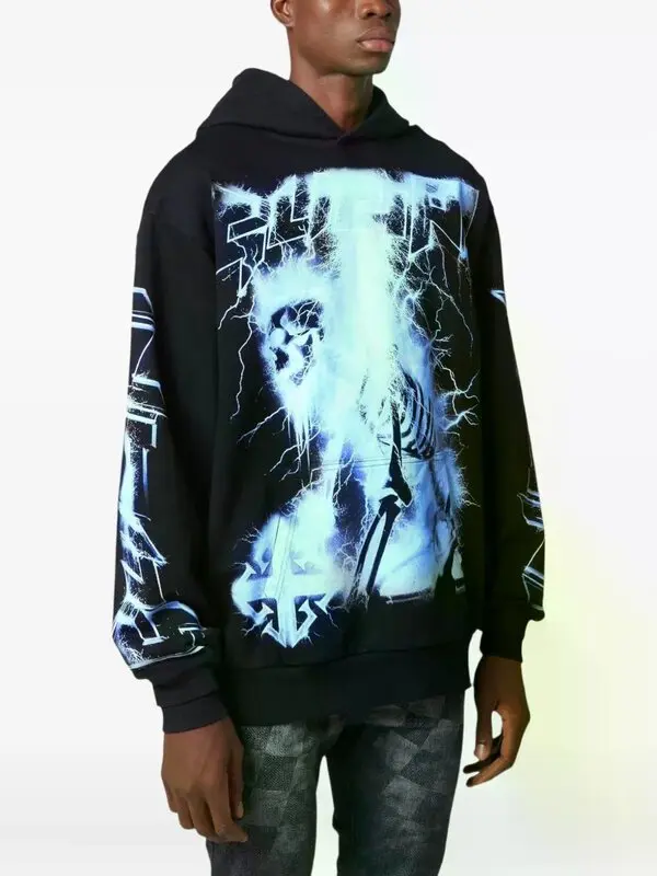 GUAPI Lightning-skeleton Print Hoodie