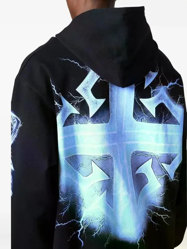 GUAPI Lightning-skeleton Print Hoodie
