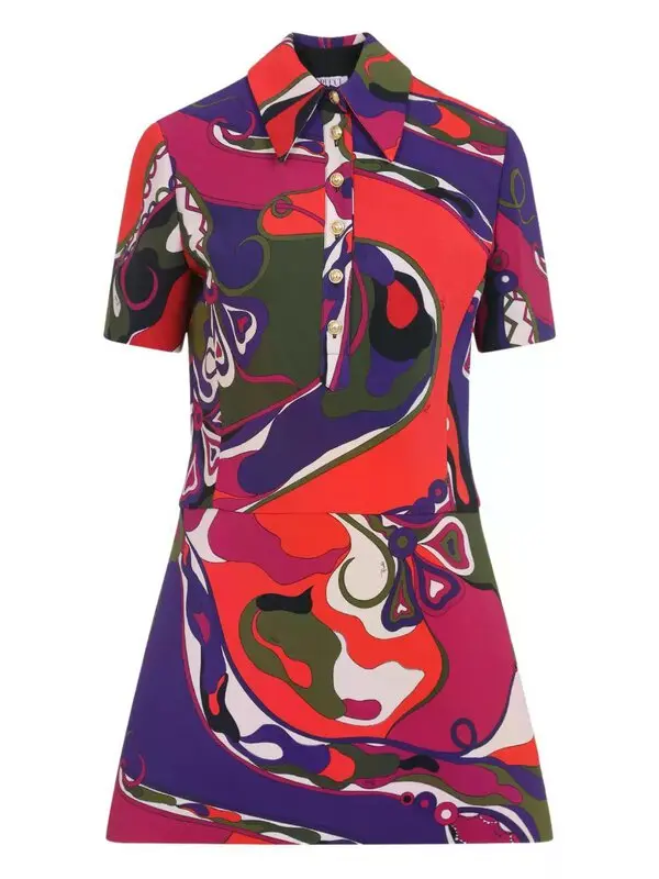 Emilio Pucci Abstract-print Colla Dress - Red