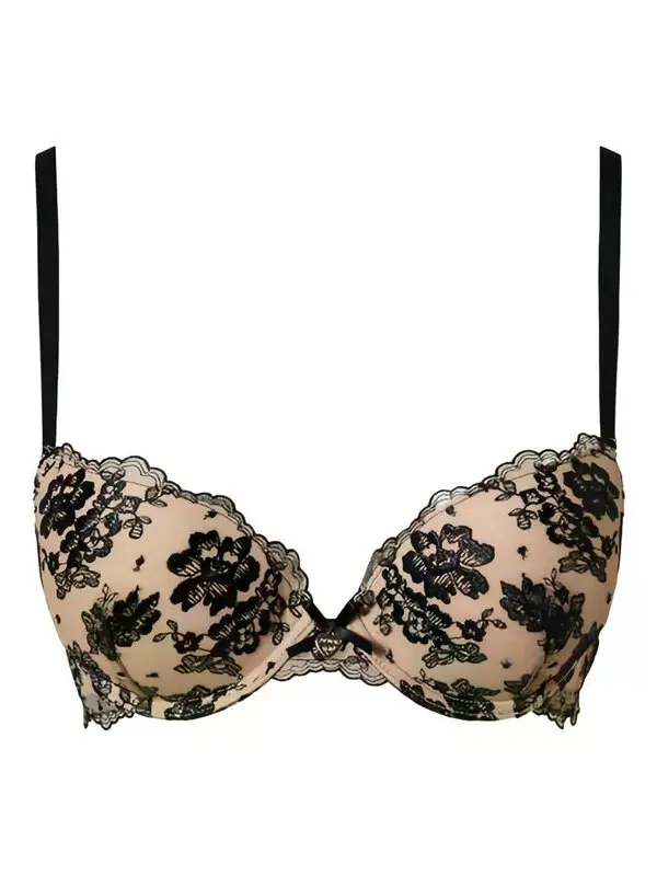 TWINSET Embroidered-tulle Push-up Bra - Neutrals