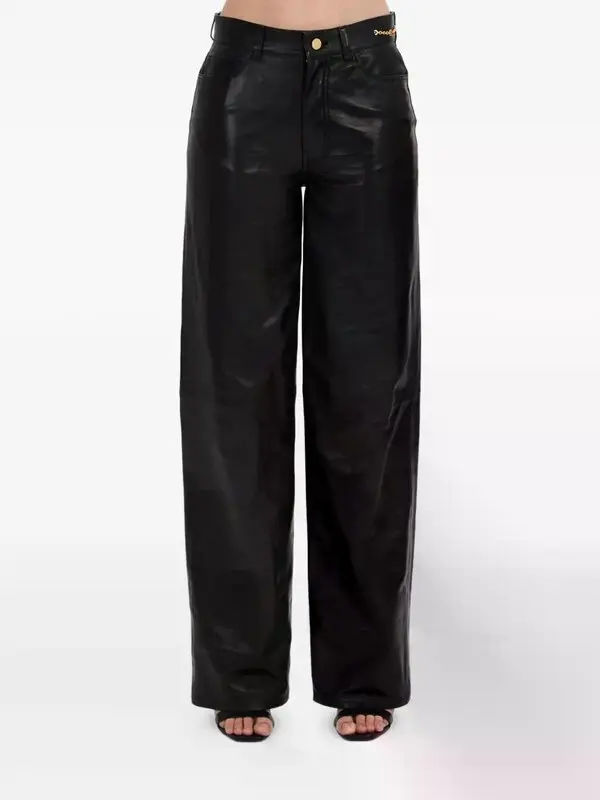 Amiri Chain-embellished Leather Trousers - Black