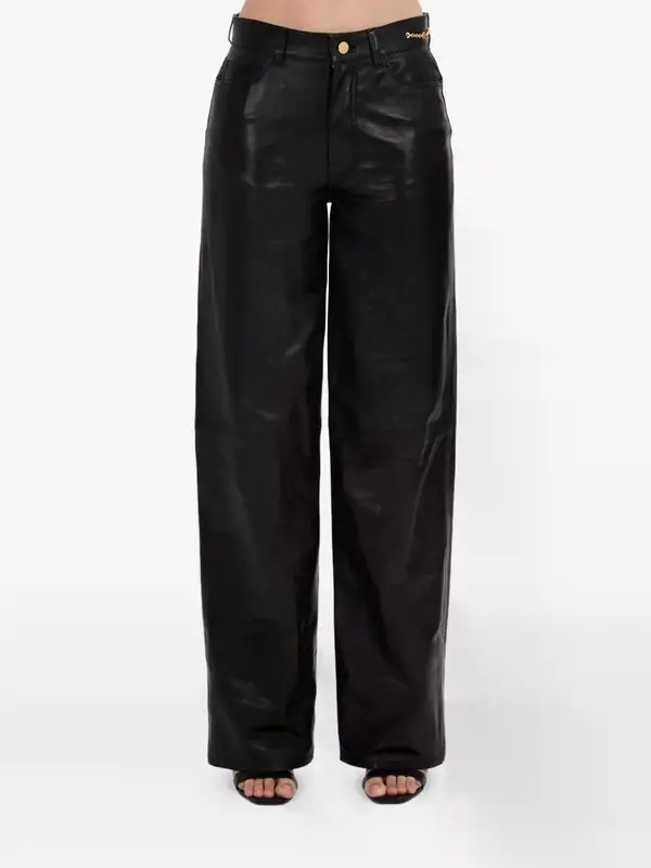Amiri Chain-embellished Leather Trousers