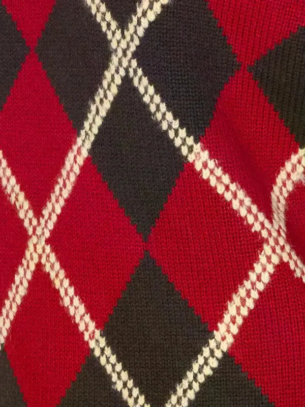 Guest In Residence Diamond-pattern Polo Sweater
