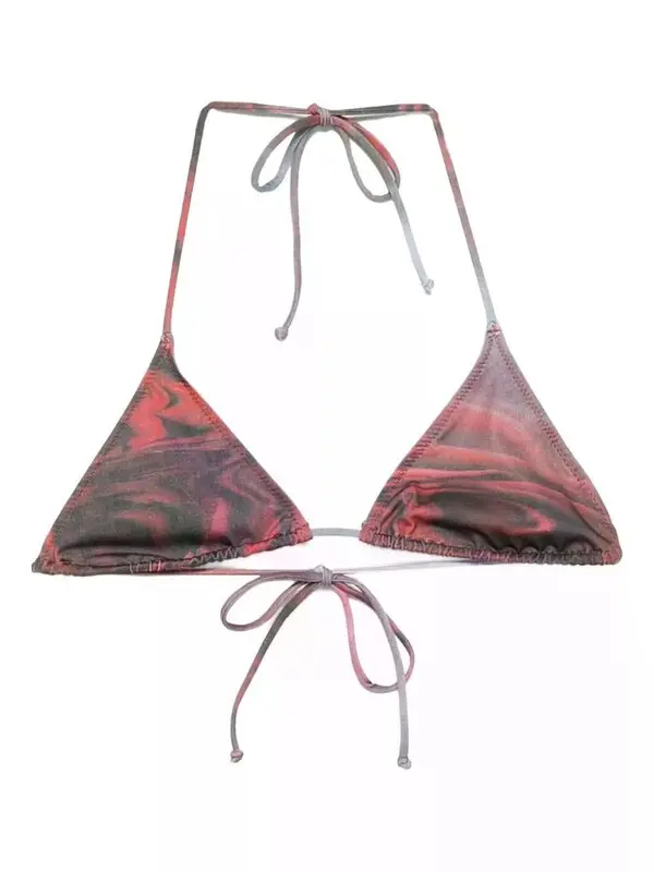 Jean Paul Gaultier Blurry Roses Bikini Top - Red